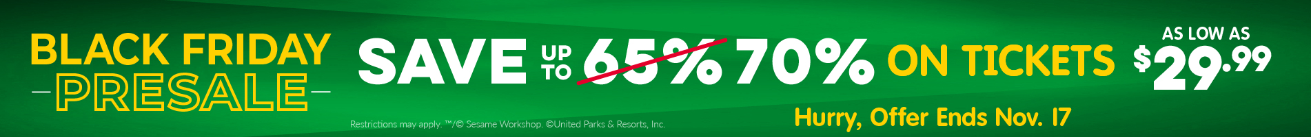 Discount Offers on Tickets | Sesame Place